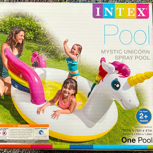 Intex | Other | Intex Kiddie Pool Mystic Unicorn Spray Pool | Poshmark